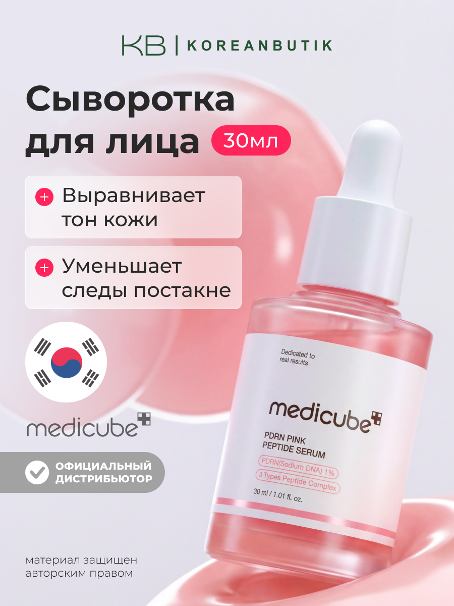 Сыворотка с пептидами | Medicube PDRN Pink Peptide Serum 30ml