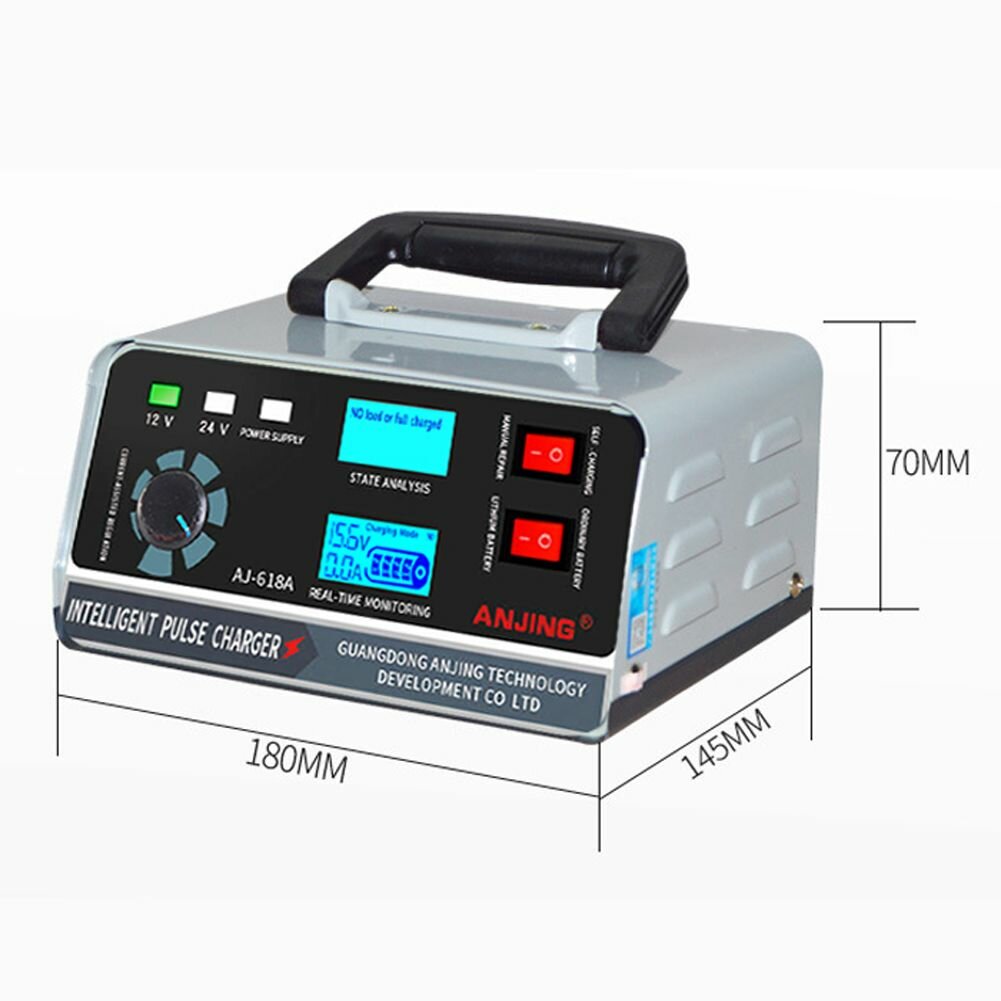 Зарядное устройство 400W для 12V/24V авто и мото аккумуляторов, импульсное, с десульфатацией, евровилка и LED