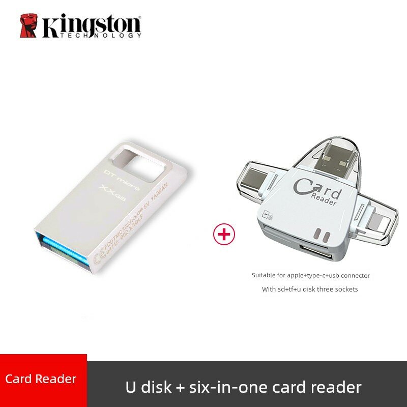 Kingston 64GB мини-USB-накопитель для автомобильного видеорегистратора с 6-в-1 карт-ридером, компактный дизайн