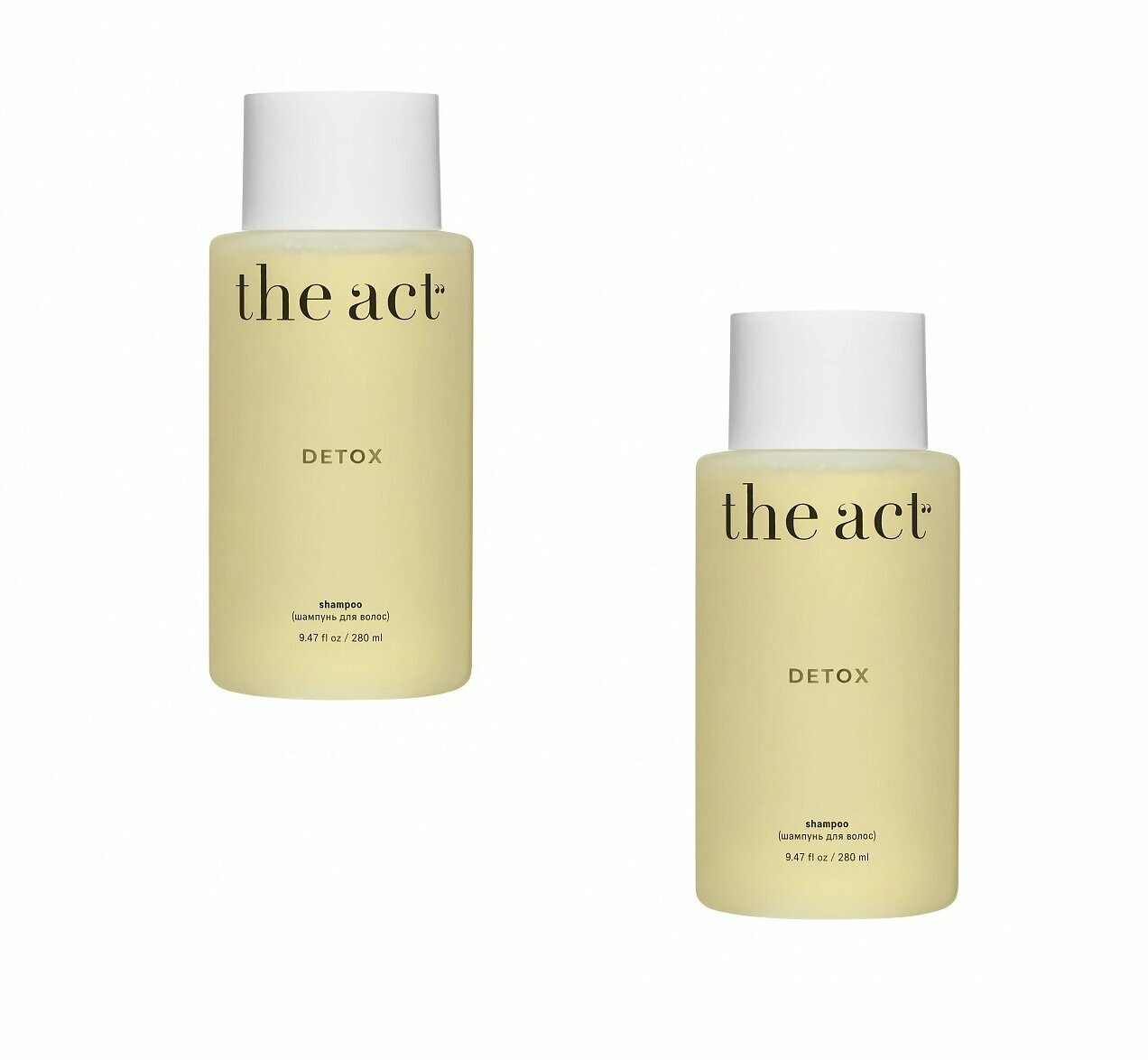 Шампунь The Act для волос DETOX глубоко очищающий с яблочным уксусом и гидролизованным кератин, 300мл 2шт