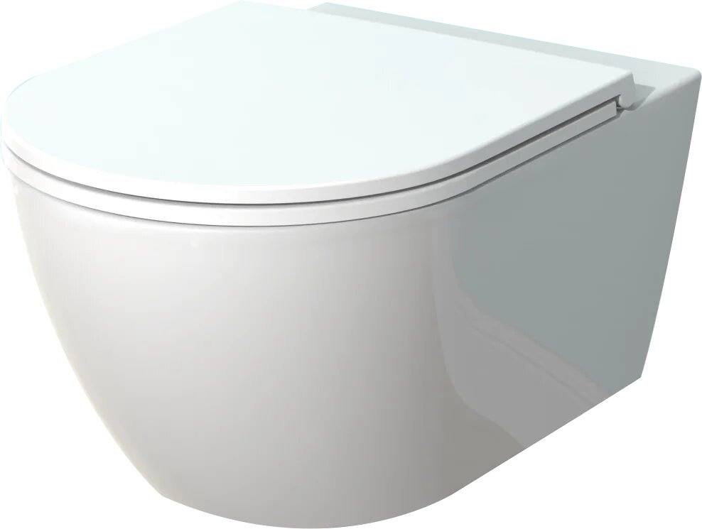 Унитаз подвесной SMARTFLOW Urban с микролифтом, безободковый, без бачка, фарфоровый, белый, глянцевый, овальный, сиденье для унитаза в комплекте