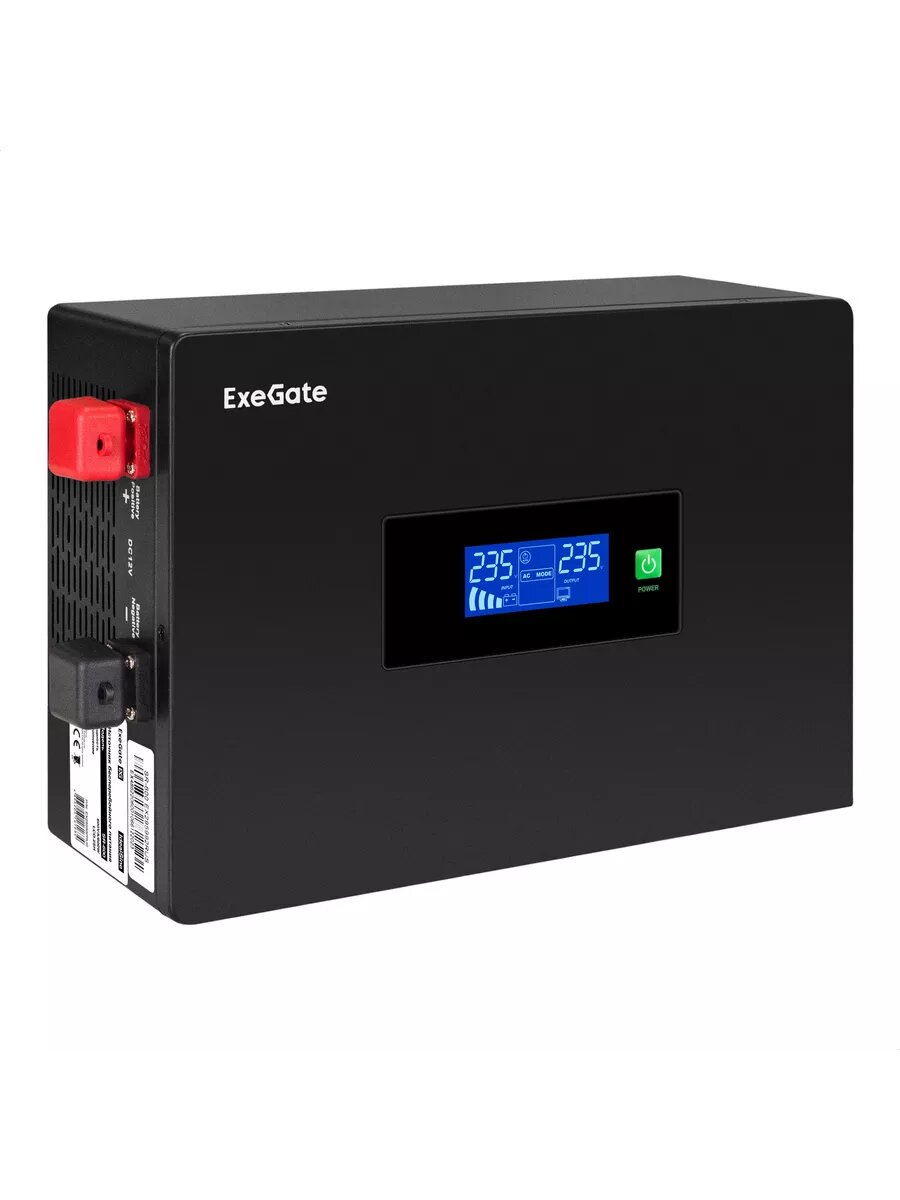 Комплект ИБП ExeGate IdealSine SR-600. LCD.2SH EX295992RUS + батарея 45Aч EX285666RUS 1шт