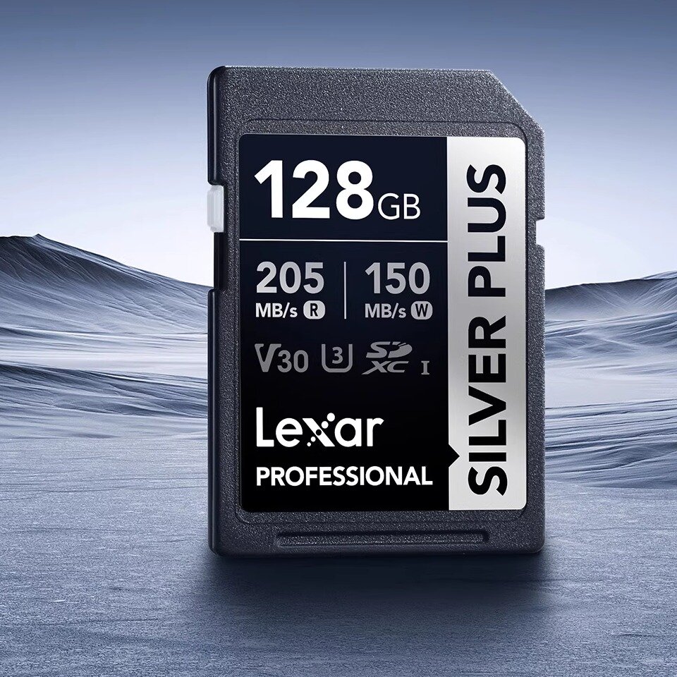 Сд-карта Lexar 64 ГБ, класс скорости V30, серия Silver Plus, совместима с камерами Canon и Sony для зеркальных и