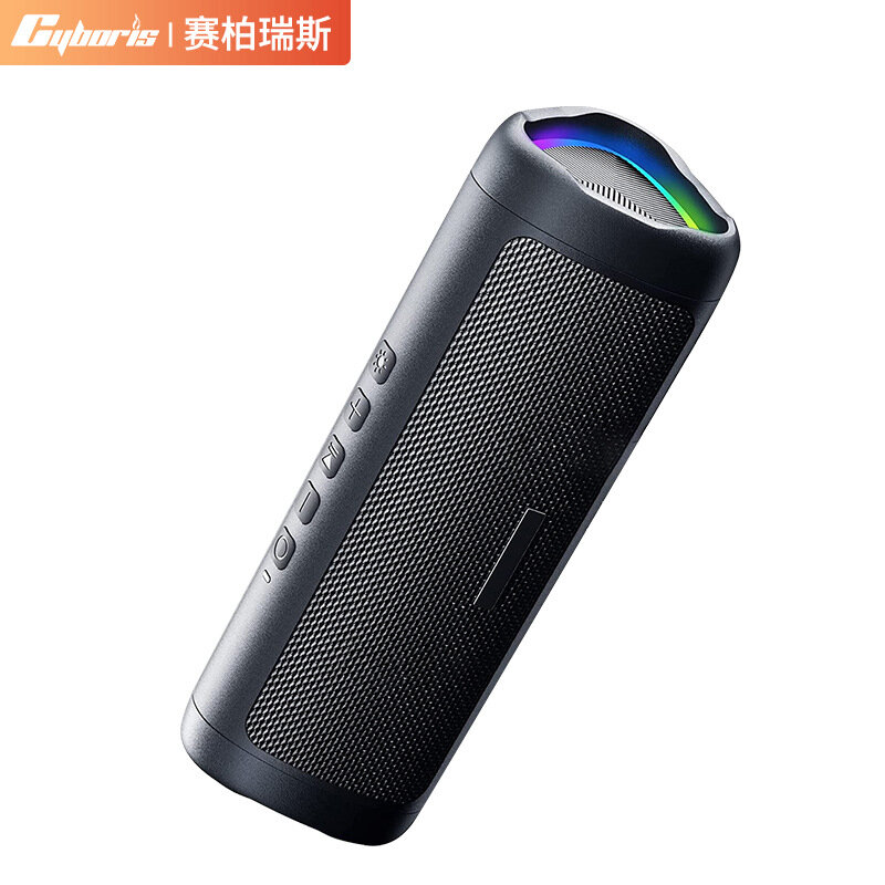 Cyboris Bluetooth-колонка 5.3 с цветной подсветкой, портативная TWS, водонепроницаемая Bluetooth-колонка