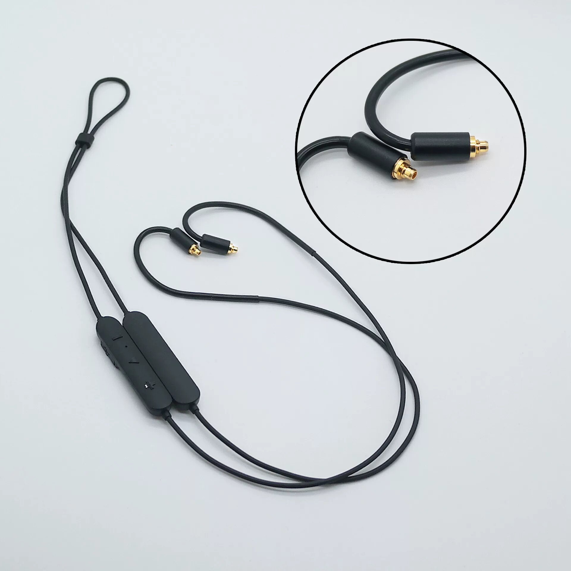 Черный заменяемый кабель совместимый с беспроводными наушниками Sennheiser IE200/IE300/IE600/IE900