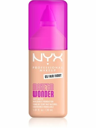 Тональный крем NYX Professional Makeup Make Em Wonder, оттенок 05 светлая слоновая кость, 30 мл