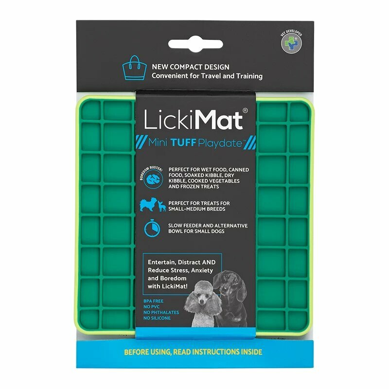 LickiMat Mini Tuff Palydate Собачий Поглощающий Мат для Игр Зеленый 15x15x1.4см