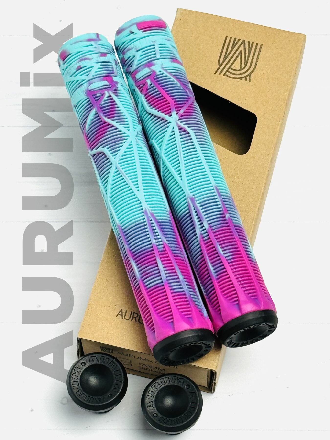 Грипсы AURUMix One Eighty 180мм Мятный/Розовый