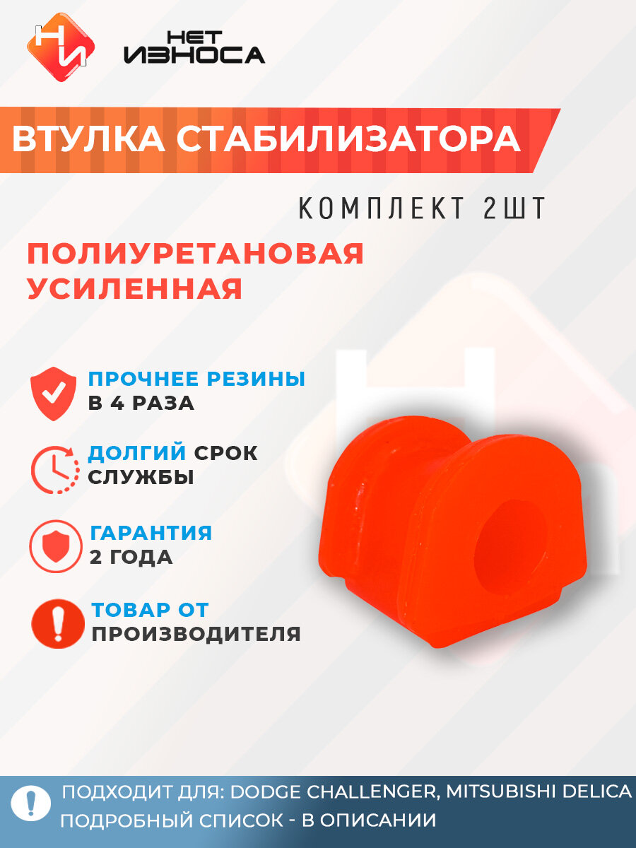 Втулка стабилизатора усиленная полиуретановая передняя Нет Износа NB006-2 Dodge CHALLENGER, Mitsubishi DELICA