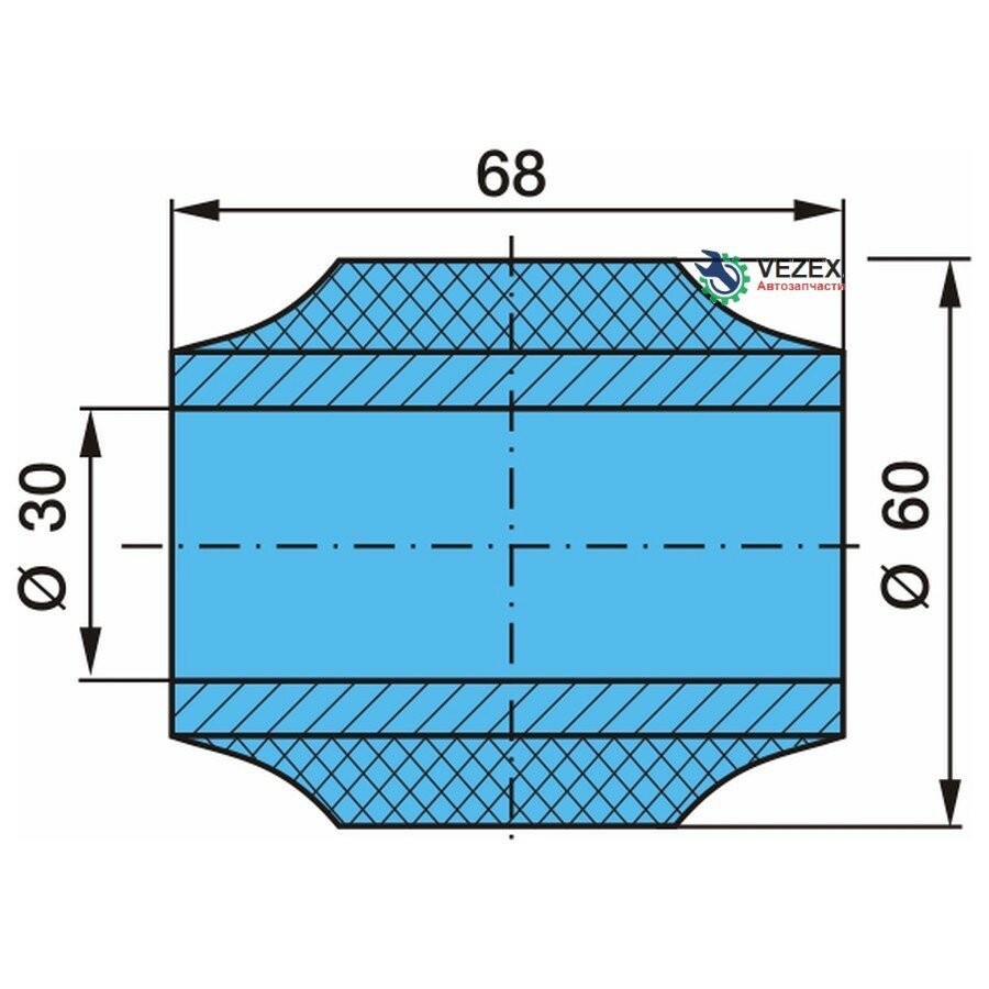 BPW 0511396050 сайлентблок реактивной тяги !(рм) 30x60x68 \BPW