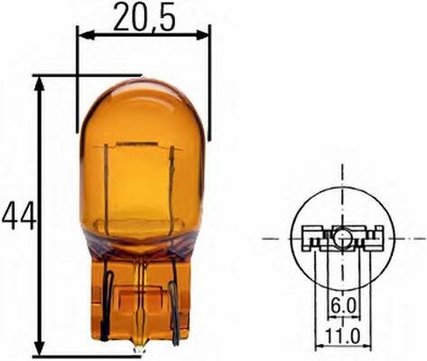 Лампа 12V WY21W 21W W3x16d HELLA 1 шт. картон 8GP0