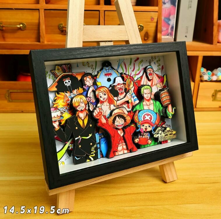 One Piece Трёхмерная картина-постер Ван-Пис с общей фотографией героев, декоративная картина, подарочный сувенир