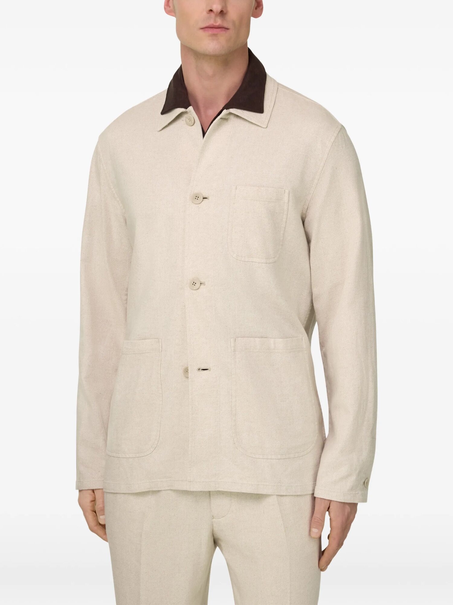 Рубашка Boggi Milano Patch-pocket overshirt, размер 54, разноцветный — фото 1