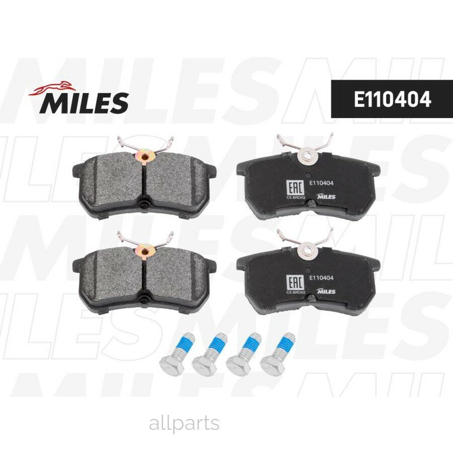 MILES E110404 Колодки тормозные FORD FOCUS 98>05/FIESTA 12- задние