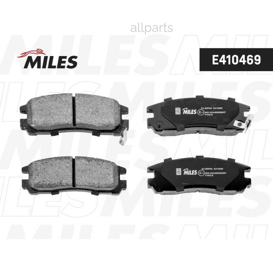 MILES E410469 Колодки тормозные MITSUBISHI GALANT 92-04/PAJERO PININ 99-/SPACE WAGON 91-99 зад