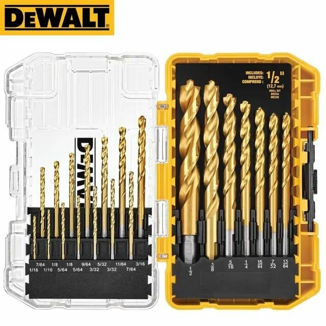 Набор свёрл Dewalt DW1361, 21 сверло 1,6-12,7 мм, трёхгранные хвостовики