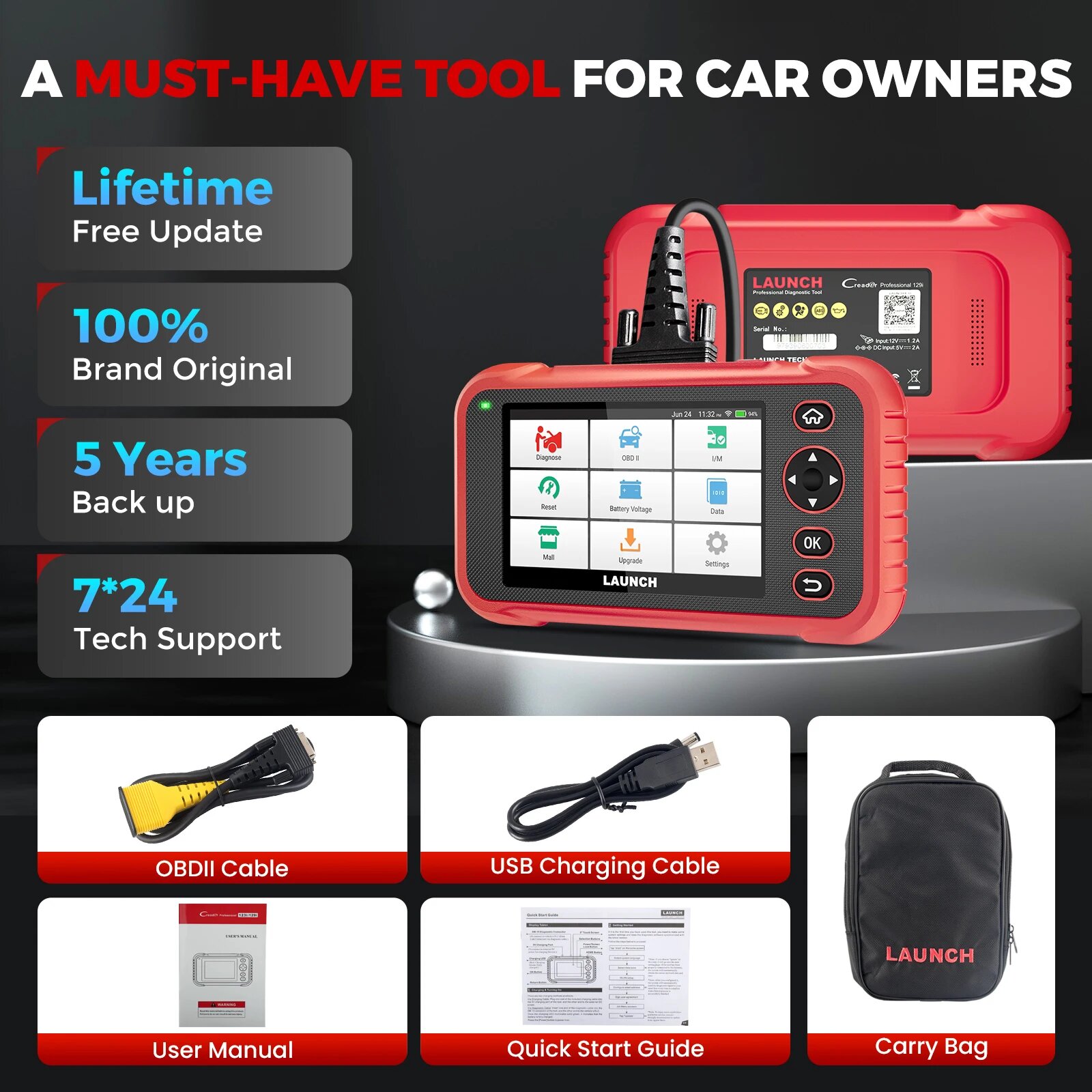 LAUNCH X431 CRP123E V3.0 OBD2 Сканер, CRP123I V3.0