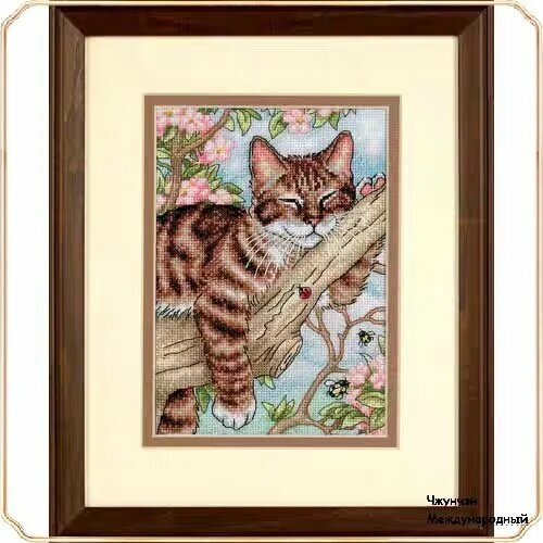 Набор для вышивания Набор для вышивания крестиком-DIMENSIONS 65090-Napping Kitten "Дремлющий котенок" / Импортированный оригинал
