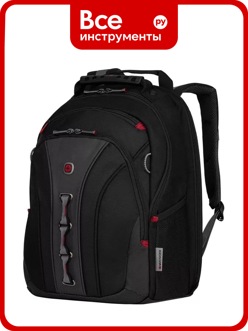 Рюкзак Wenger 16", черный/серый, полиэстер/ПВХ, 35х25х45 см, 21 л, повседневного ношения