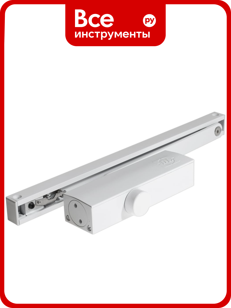 Доводчик DOORLOCK DL100S size 3 со скользящей тягой, белый, с функцией Hold Open 75514, белый