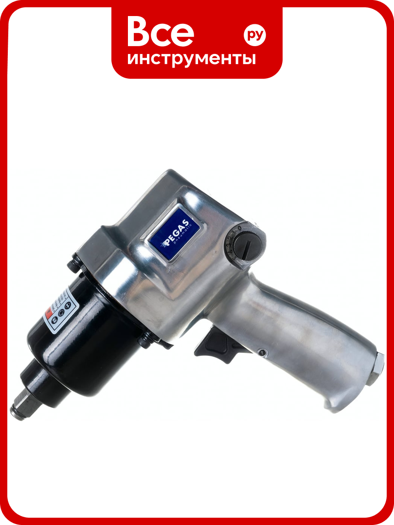 Ударный пневматический гайковерт Pegas pneumatic 1/2 PG-3601 1712, алюминиевый