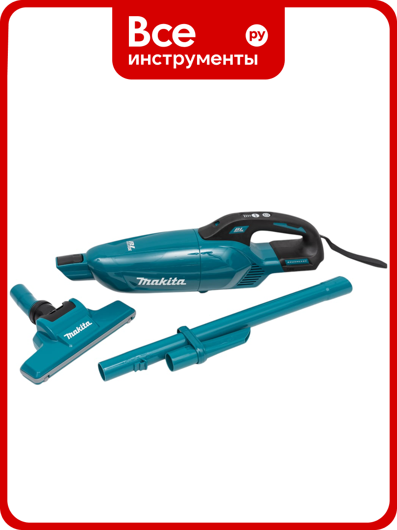 Пылесос аккумуляторный Makita LXT BL 18В, 1200 л/мин, 18 кПа, 0,73 мл, сух. DCL284FZ, 18 В, легкий