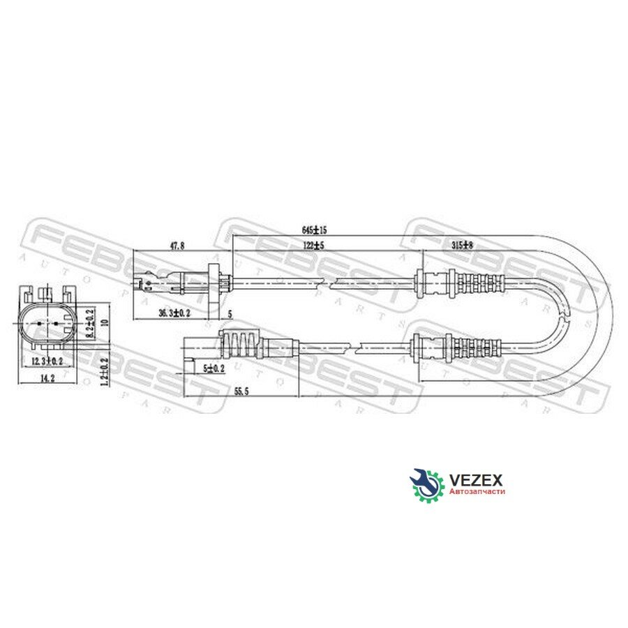 FEBEST 16606-006 датчик ABS передний 16606-006