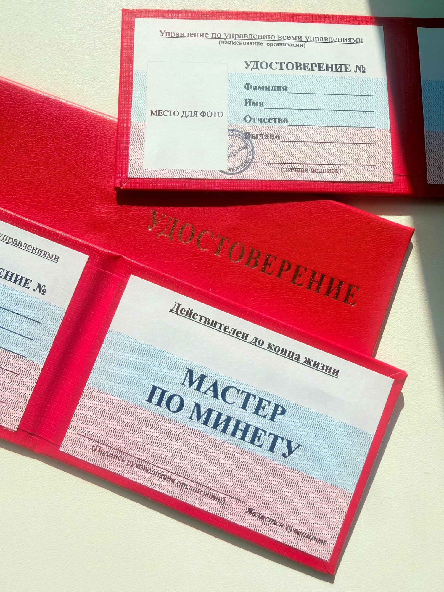 Удостоверение сувенирное ксива Мастер по минету