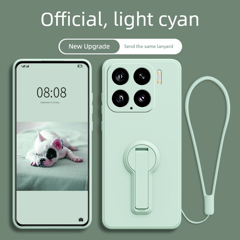 Чехол для Xiaomi 15 Pro из жидкого силикона, бледно-голубой, полная защита, ультра ударопрочный с подставкой