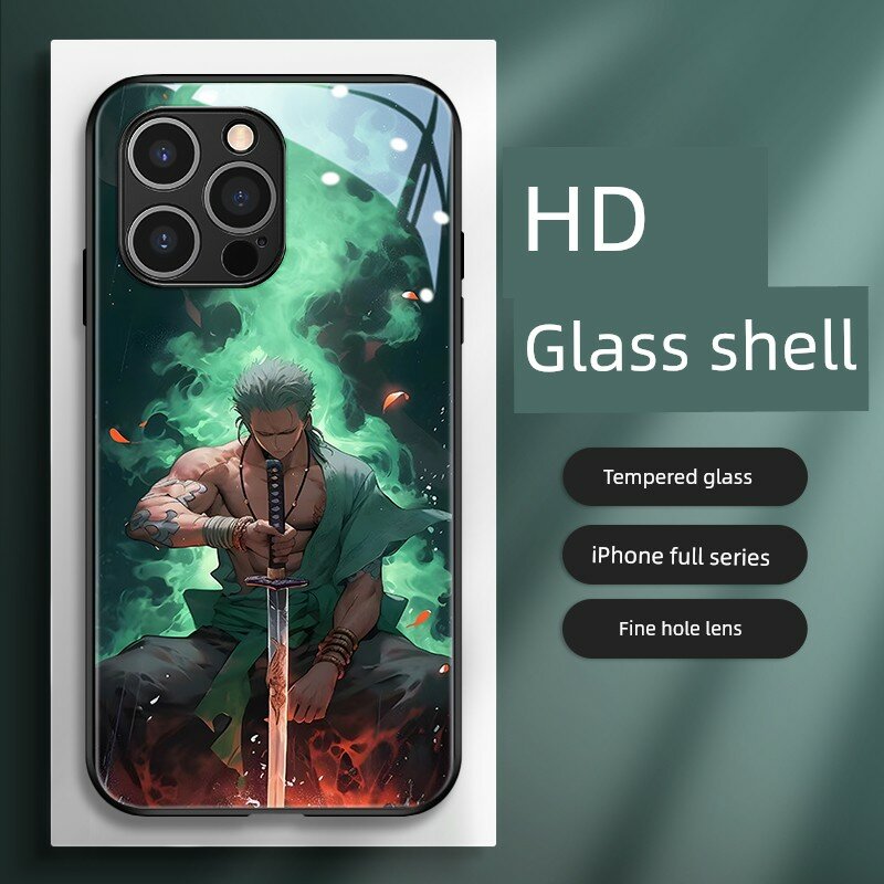 Чехол из стекла с аниме-темой Один Пират для iPhone 16 Pro Max, древний стиль, премиальная защита, совместимость с