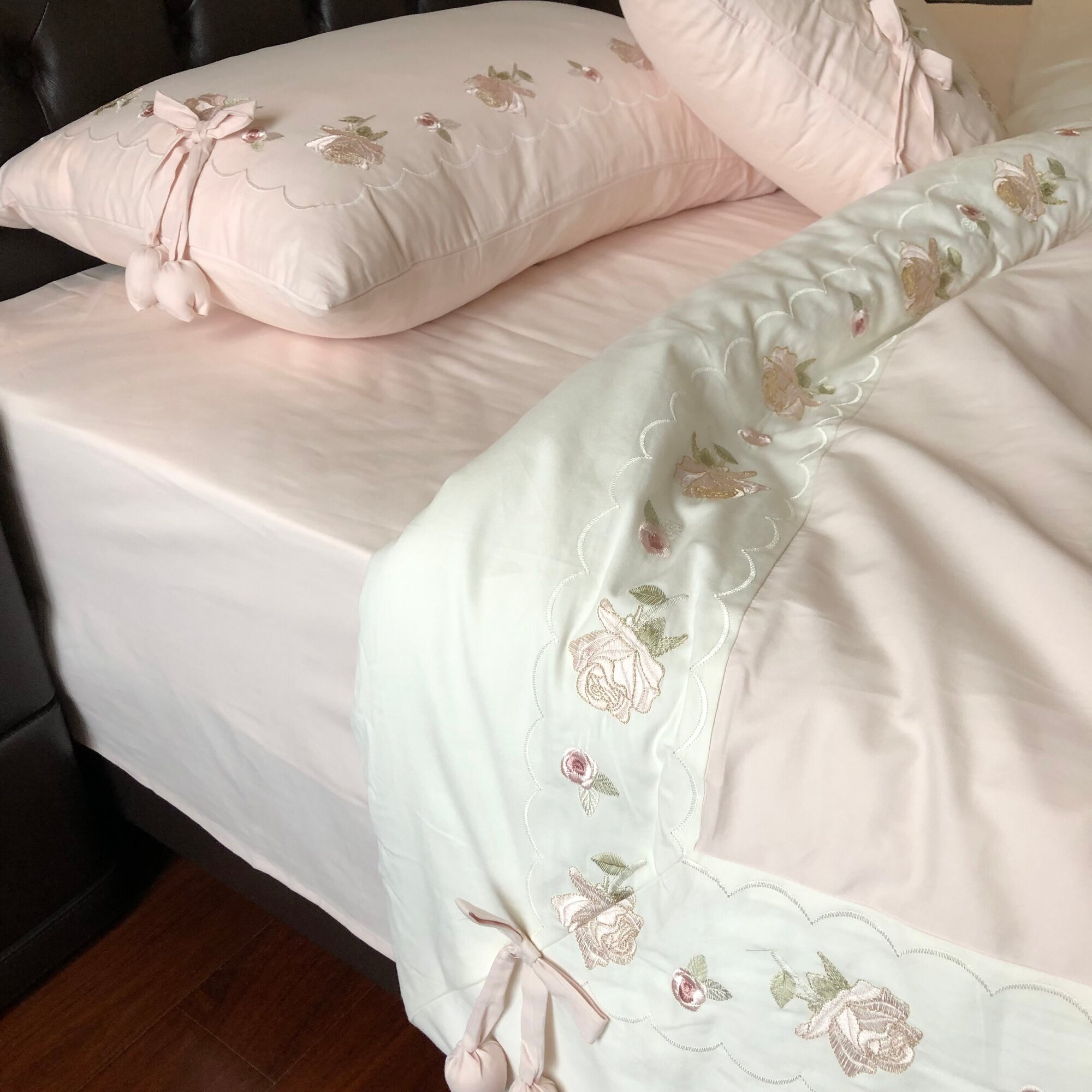 Комплект постельного белья Dream Duoduo, 100% хлопок, начес, высококачественная вышивка, комплект из четырех предметов