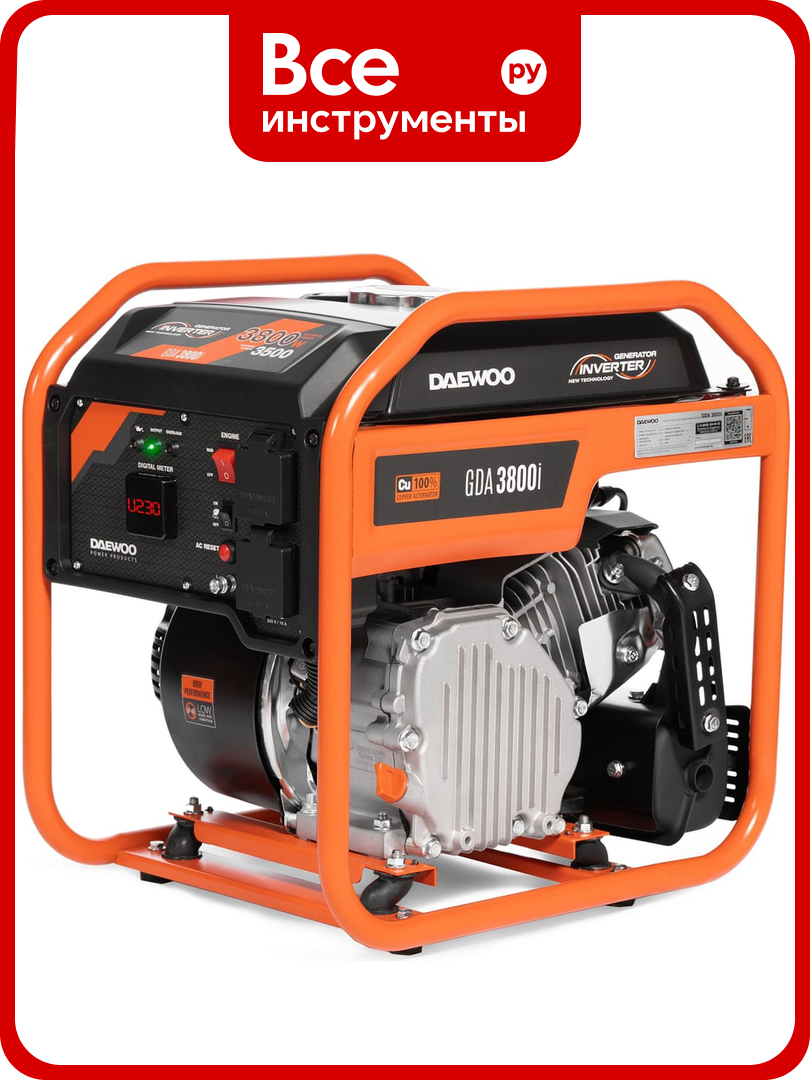 Инверторный бензиновый генератор Daewoo GDA 3800i