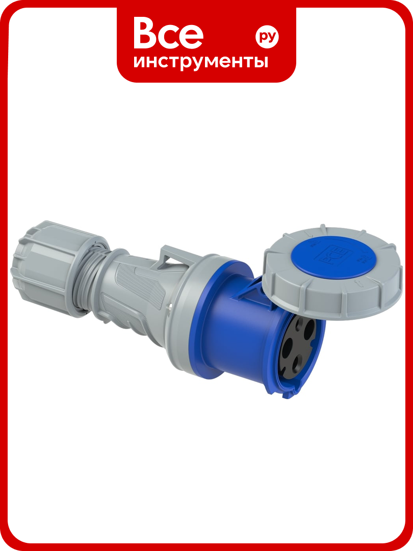 Кабельная розетка PCE 63А 230V 1P+N+E IP67 233-6
