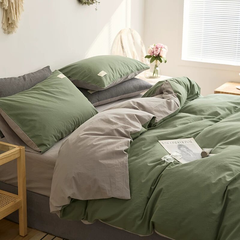 Комплект постельного белья Heilan Home из 100% чистого хлопка, четырехкомплектный набор, пододеяльник из чистого