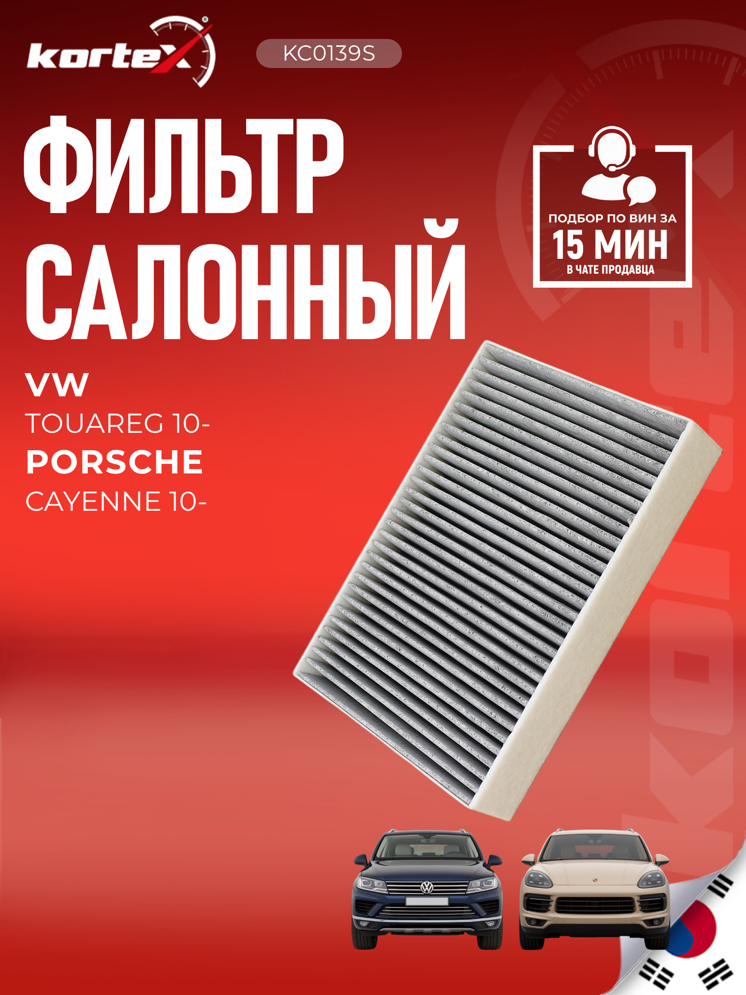 Фильтр салонный угольный Volkswagen / VW / Туарег, Audi Q7 / Ауди / PORCHE Cayenne / Порше Кайен SSC1177, SS1177, MC9749K