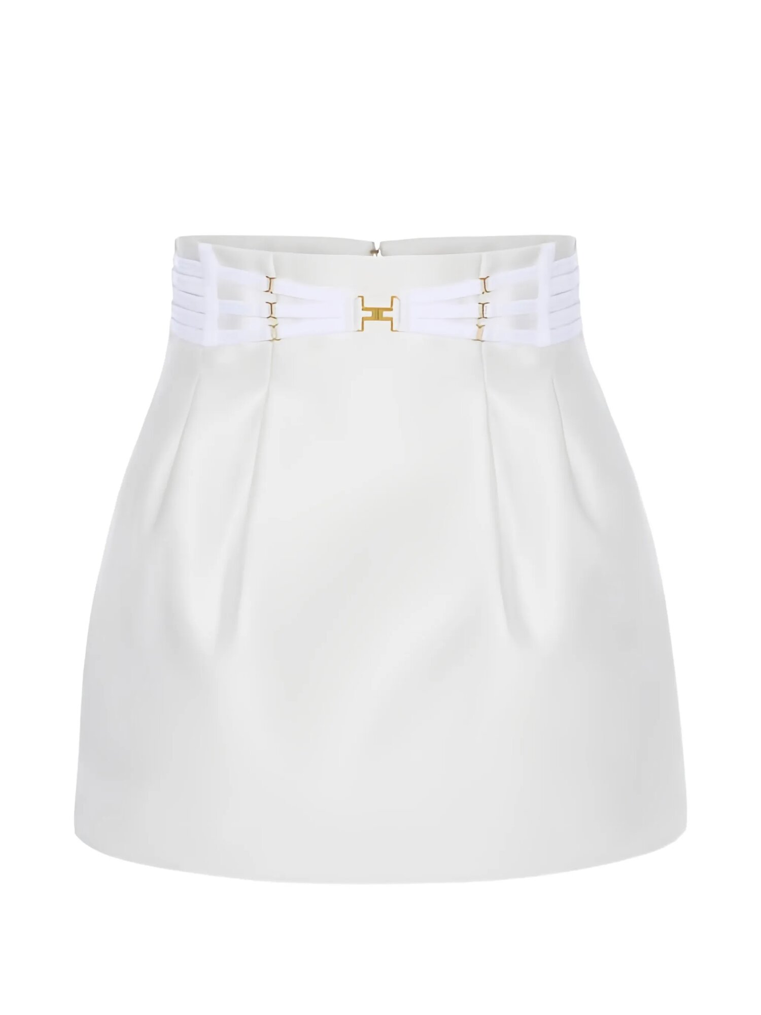 Юбка Elisabetta Franchi Elastic-strap mini skirt, размер 44, white — фото 1