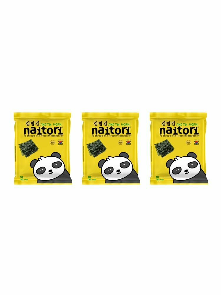 Naitori Нори листы для суши, 10 листов по 2,5 г, 3 шт