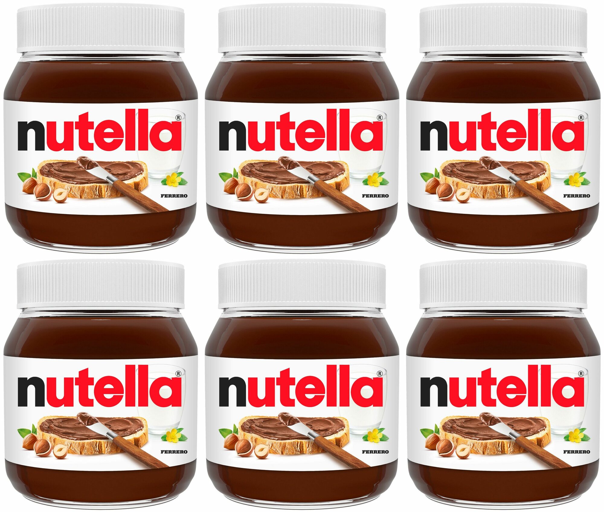 Nutella Паста ореховая с добавлением какао, 350г, 6 шт