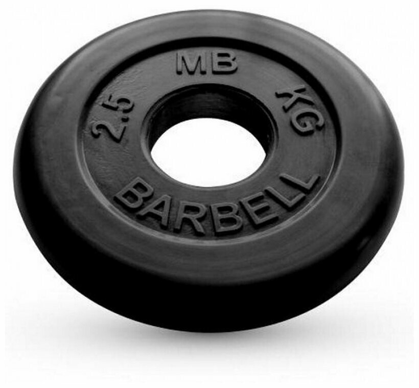 Диск обрезиненный MB Barbell d 51 мм чёрный 2,5 кг