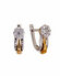 Серьги двусторонние AQUAMARINE, комбинированное золото, 585 проба, родирование, ...