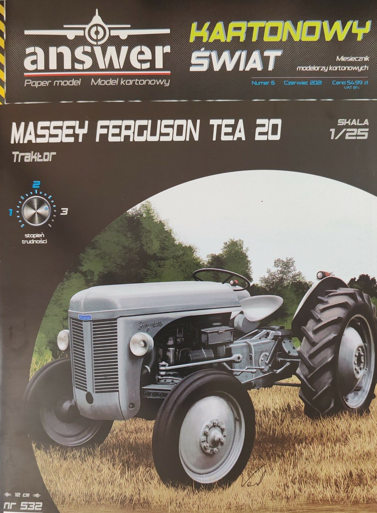 Сборная бумажная модель Трактор Massey Ferguson TEA20 - answer №532 (журнал)