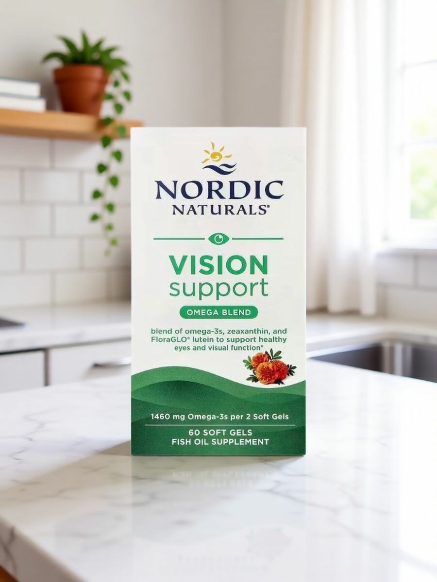 Nordic Naturals, добавка для поддержки зрения, омега-смесь, 60 капсул
