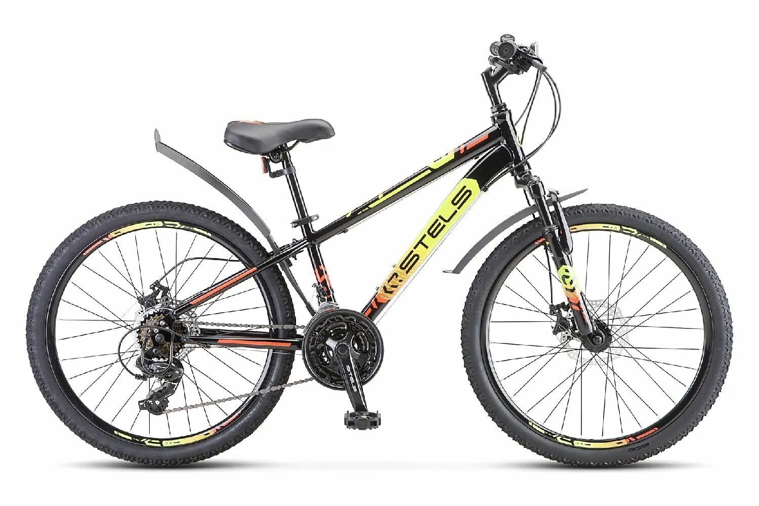 Велосипед 24" стелс "Navigator 400" MD F010 12" черный/желтый маркированный
