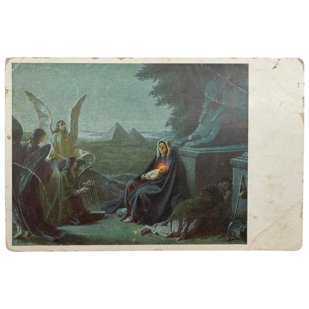 Почтовая открытка "Отдых на пути в Египет" 1900-1915 гг. Германская Империя