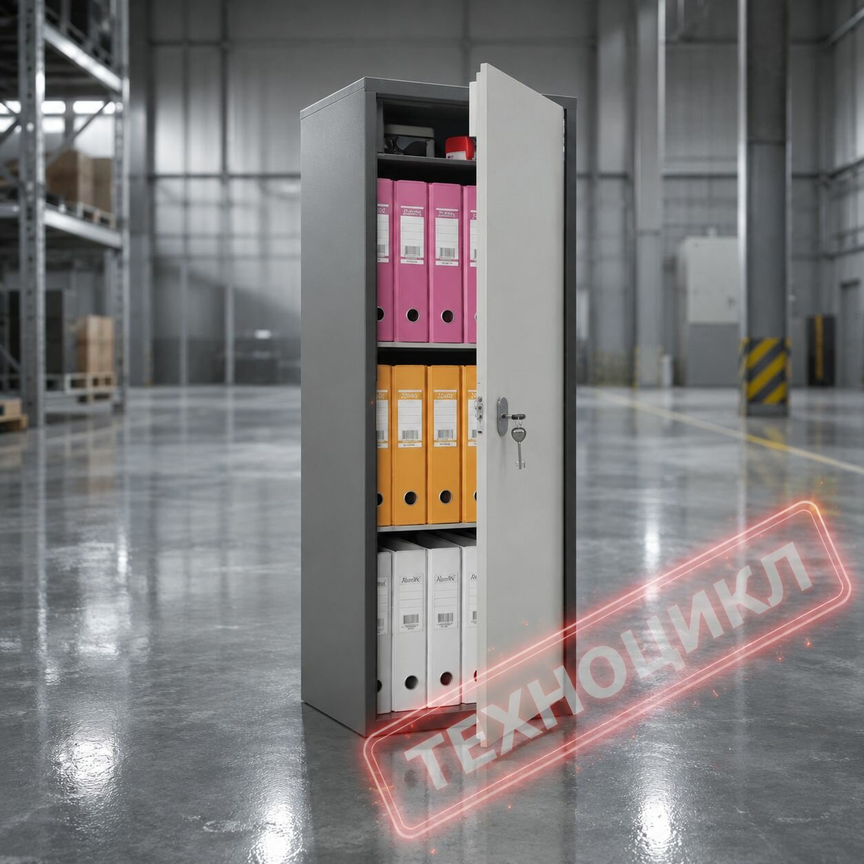 Шкаф бухгалтерский металлический техноцикл AIKO SL-125Т, 1252x460x340 мм, серый