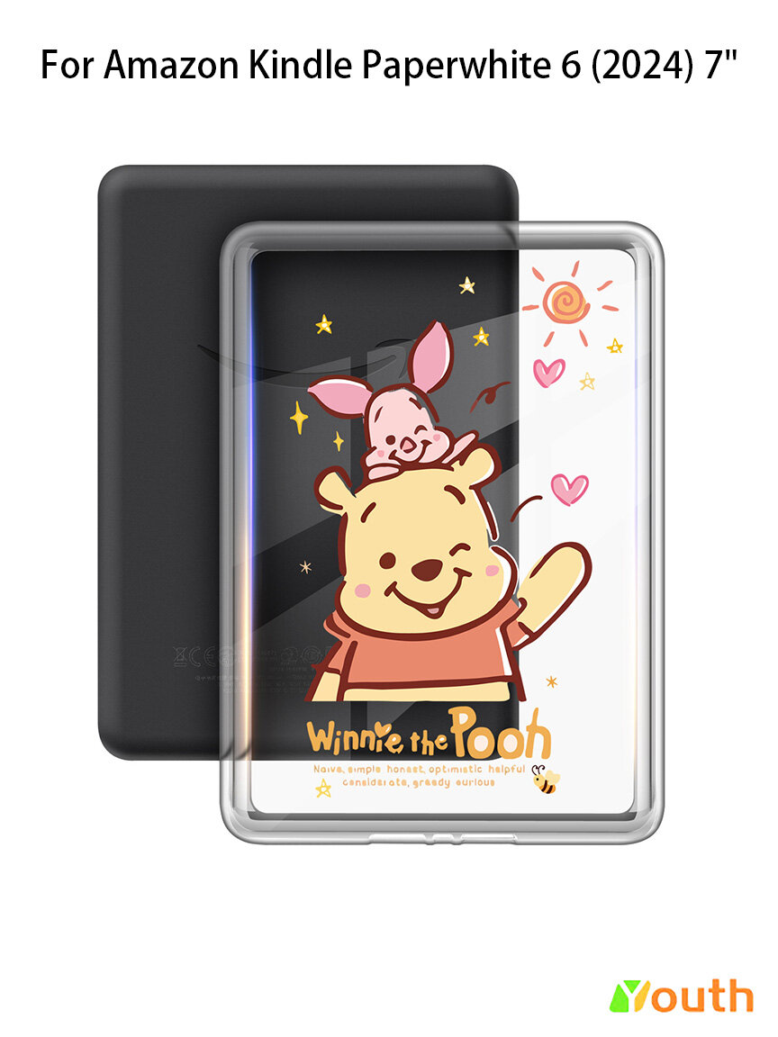 Чехол для Amazon Kindle Paperwhite 12 Gen (7", 2024)/Kindle Colorsoft (7", 2024), SA568B/SA569P/SA59CP, прозрачный, с рисунком