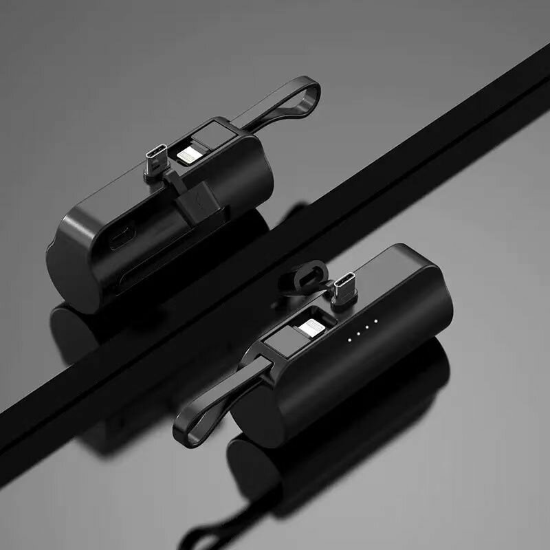 Двухголовочный встроенный кабельный капсульный power bank большой емкости 10000mAh универсальный портативный компактный power bank для мобильных телефонов