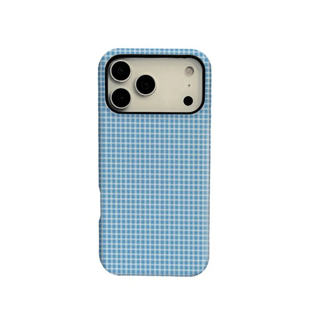 Модный корейский чехол для телефона с узором в горошек и клетку для iPhone 17 16 15 14 13 12 11 X Air Pro Max Plus, роскошная двухслойная задняя крышка