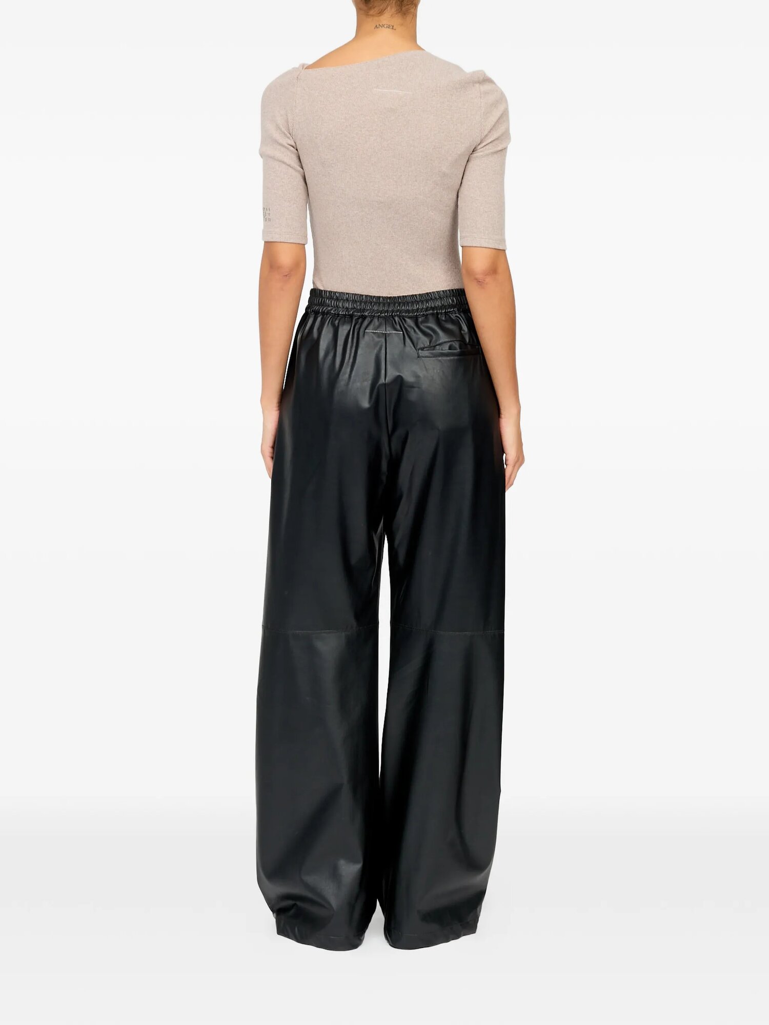 Брюки MM6 Light pleather wide-leg trousers, размер 46 — фото 1
