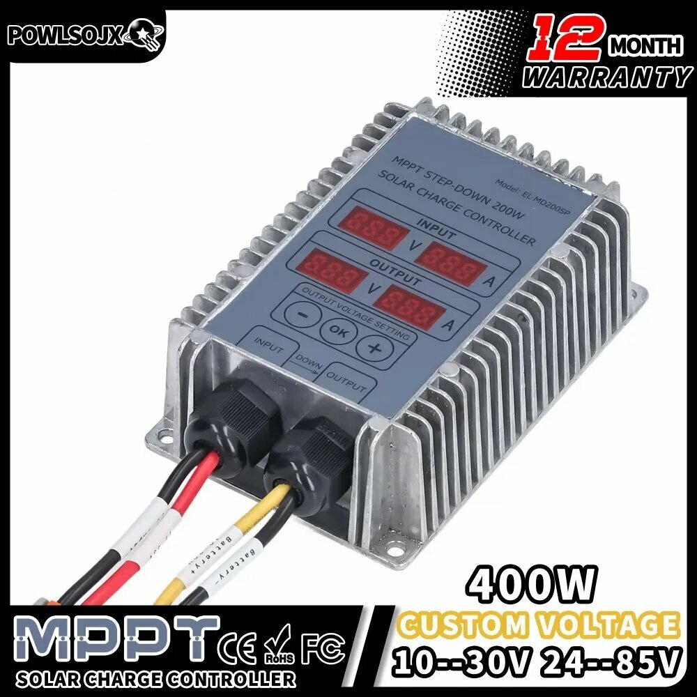 MPPT Контроллер заряда ELE Повышающий (Boost) 200W/400W/800W, для Литиевых АКБ 48V/60V/72V